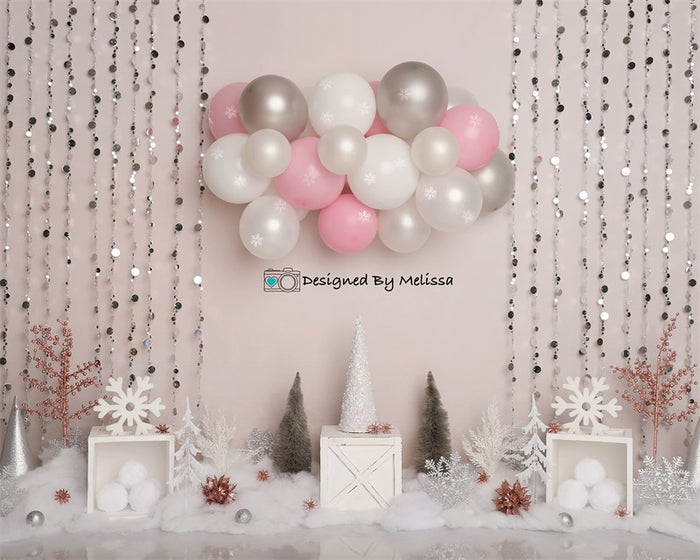 Elegant Winter Snowflake Balloon Backdrop