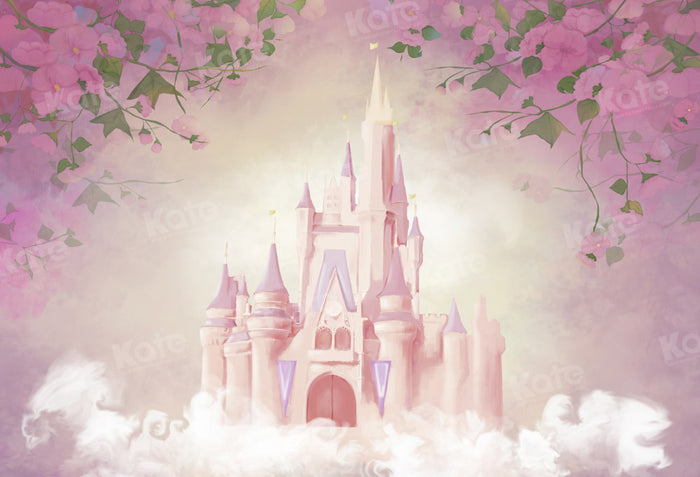 Dreamy Pink Fantasy Castle Backdrop