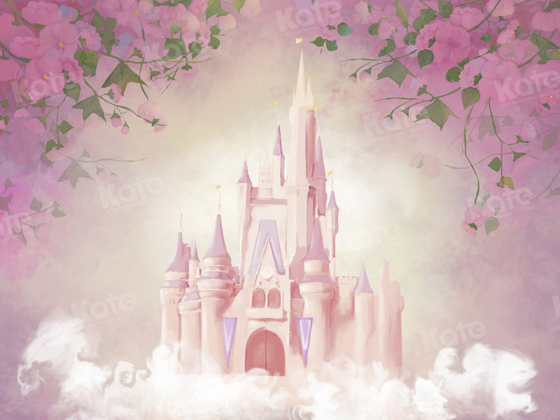 Dreamy Pink Fantasy Castle Backdrop