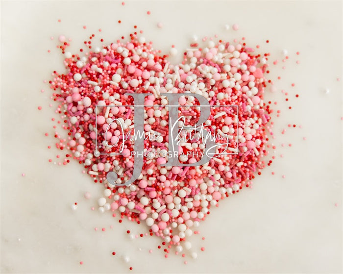 Kate Heart Sprinkles Backdrop Designed by JB Photography