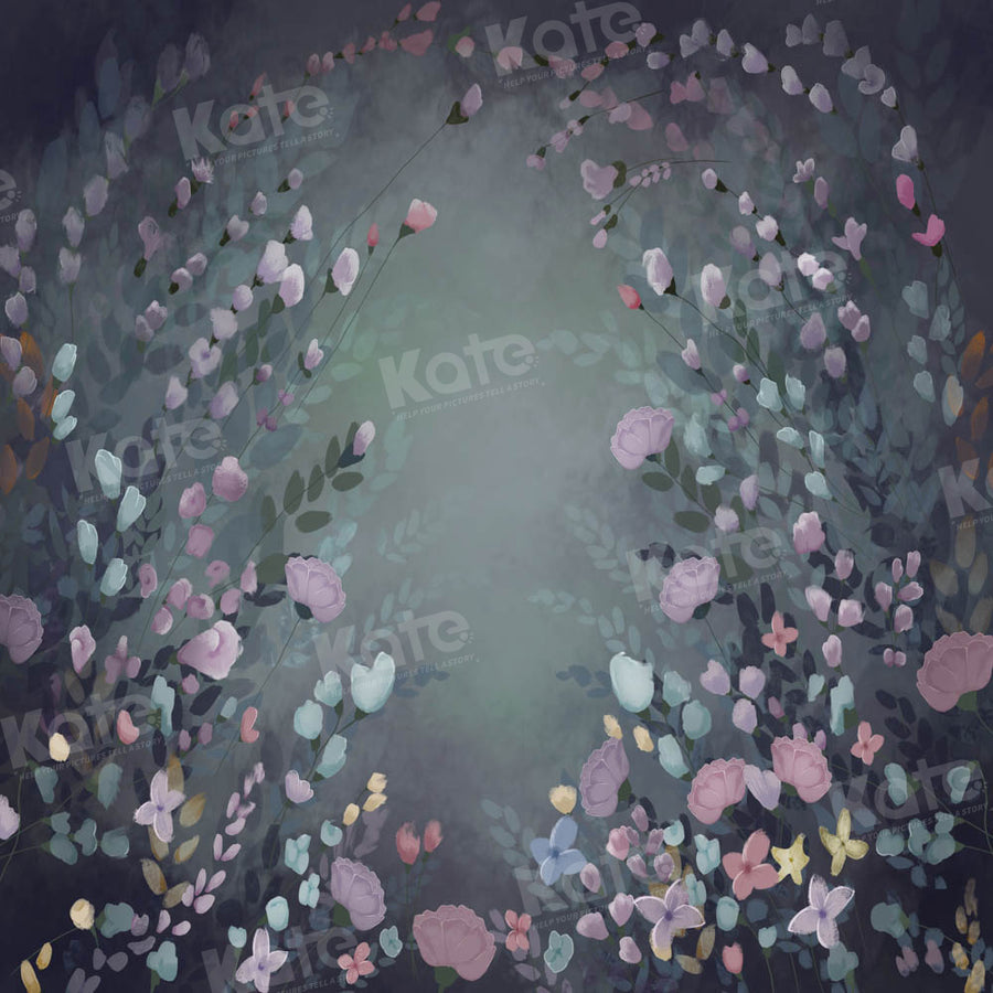 Enchanted Floral Twilight Garden Backdrop