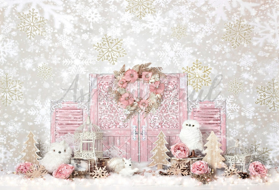 Kate Shabby Chic Winter Animals Backdrop Designed by Ashley Paul