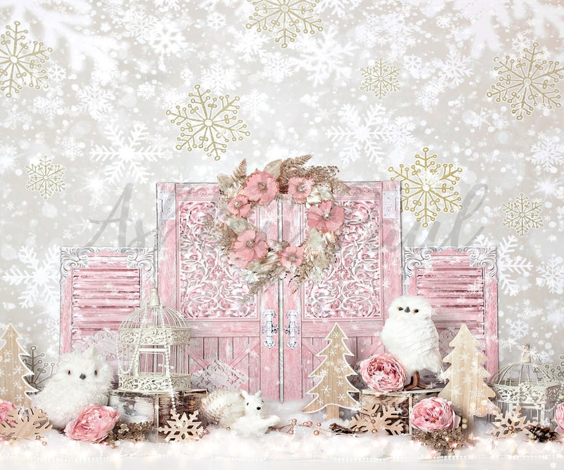 Elegant Winter Wonderland Holiday Backdrop