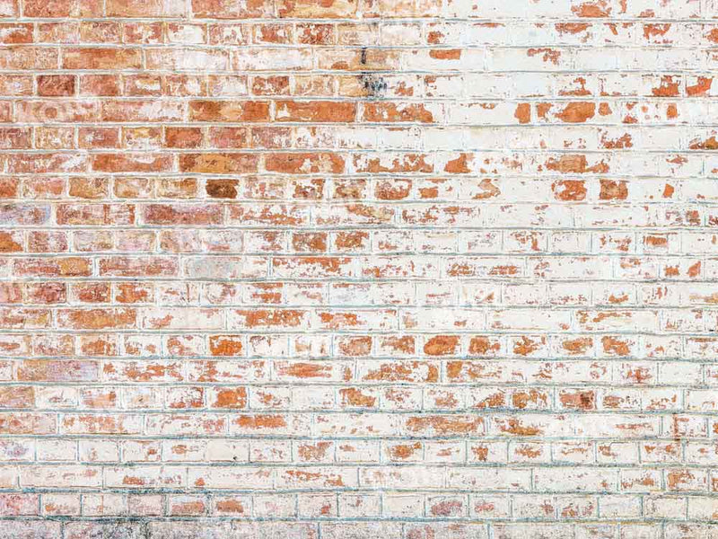 Rustic Whitewashed Vintage Brick Wall Backdrop