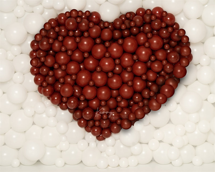 Kate Valentine Red Heart Balloon Wall Backdrop for Photography