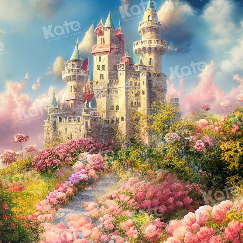 Enchanted Castle Garden Fantasy Backdrop