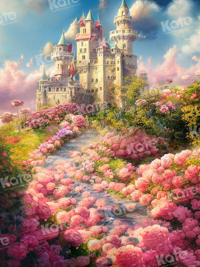 Enchanted Castle Garden Fantasy Backdrop