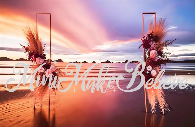 Kate Painted Summer Sunset Boho Beach Backdrop for Photography