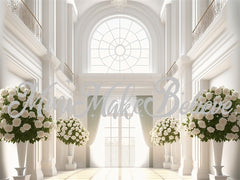 Elegant White Floral Cathedral Backdrop