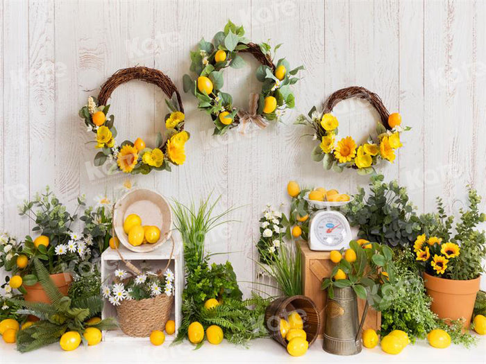 Rustic Lemon Blossom Spring Backdrop