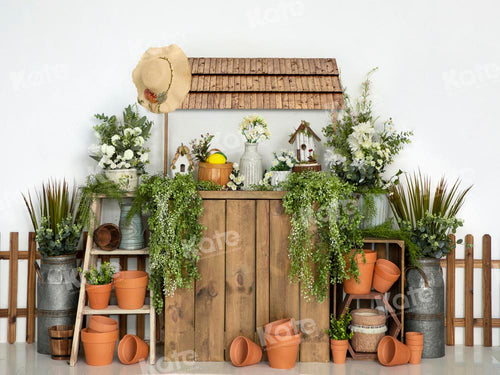 Rustic Garden Shed Floral Backdrop