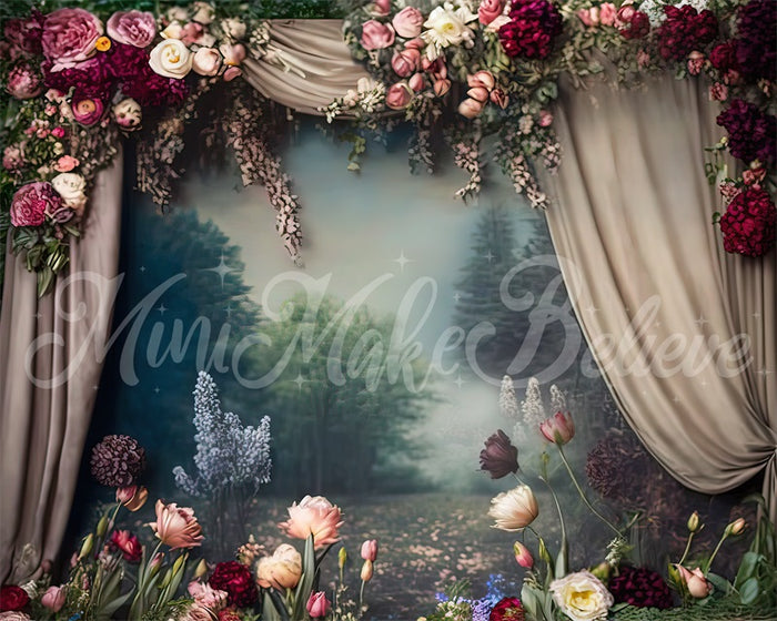 Elegant Enchanted Floral Garden Backdrop