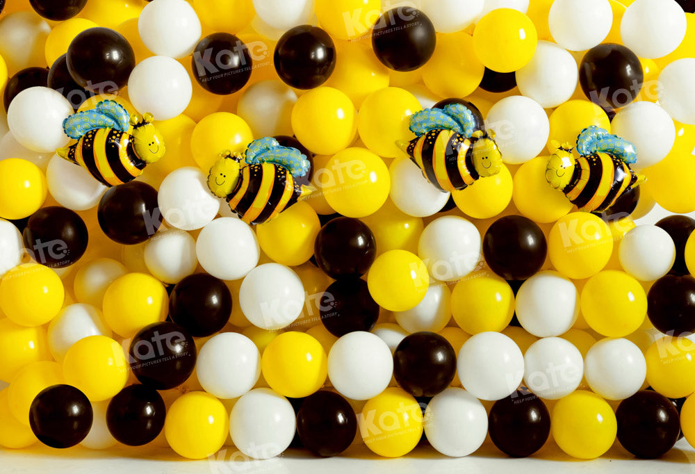 Kate Summer Bee Balloon Cake Smash Backdrop for Photography