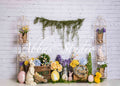 Spring Floral Bunny Garden Backdrop