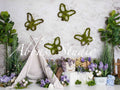 Whimsical Garden Butterfly Backdrop