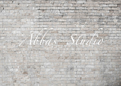 Neutral Rustic Light Brick Wall Backdrop
