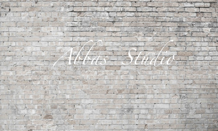 Neutral Rustic Light Brick Wall Backdrop