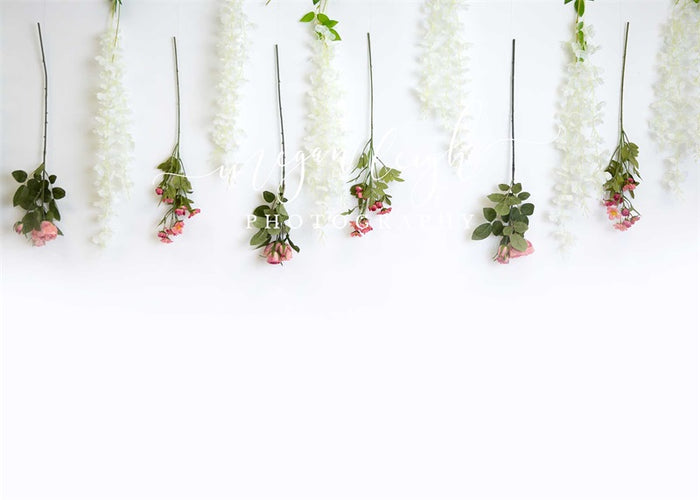 Elegant Hanging Floral Minimalist Backdrop