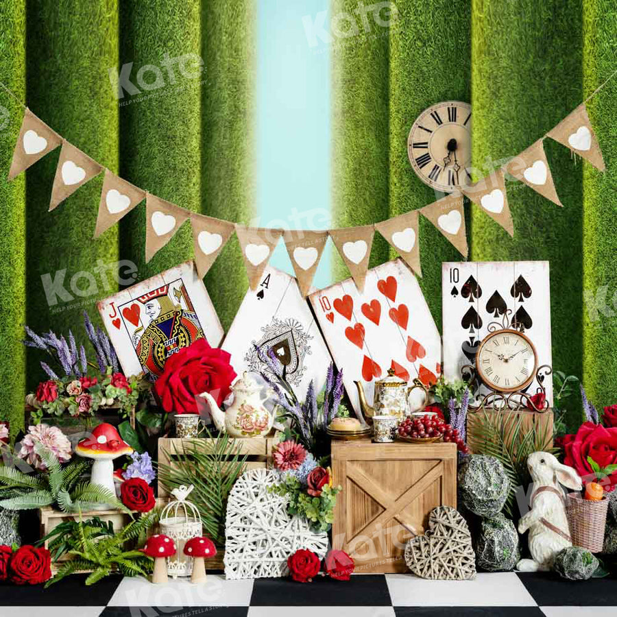 Whimsical Alice Garden Card Backdrop