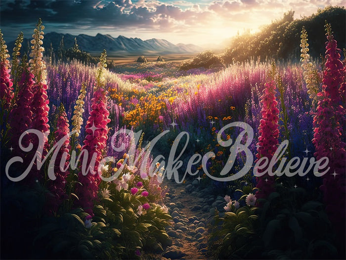 Sunlit Meadow Floral Fantasy Backdrop