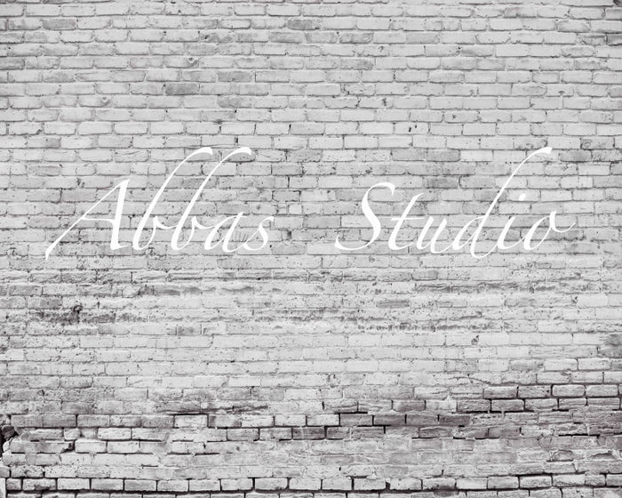 Vintage Whitewashed Brick Wall Backdrop