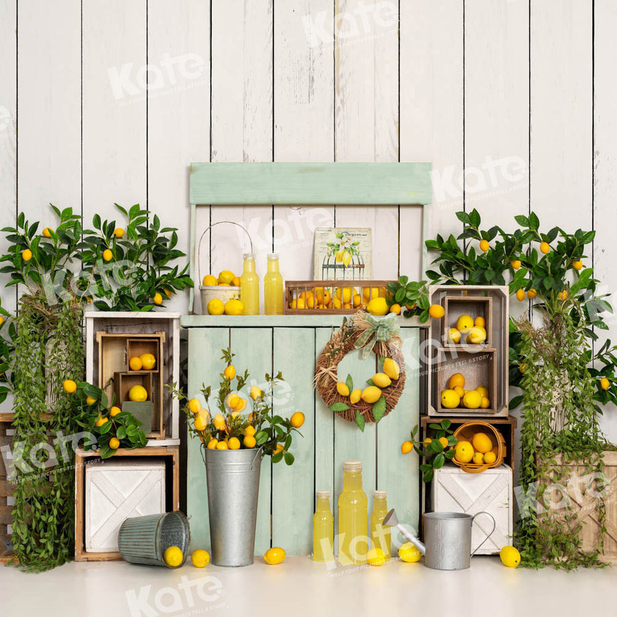Rustic Citrus Lemon Garden Backdrop