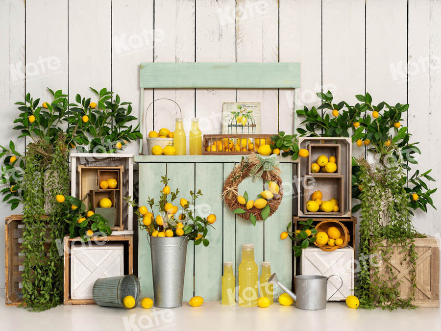 Rustic Citrus Lemon Garden Backdrop