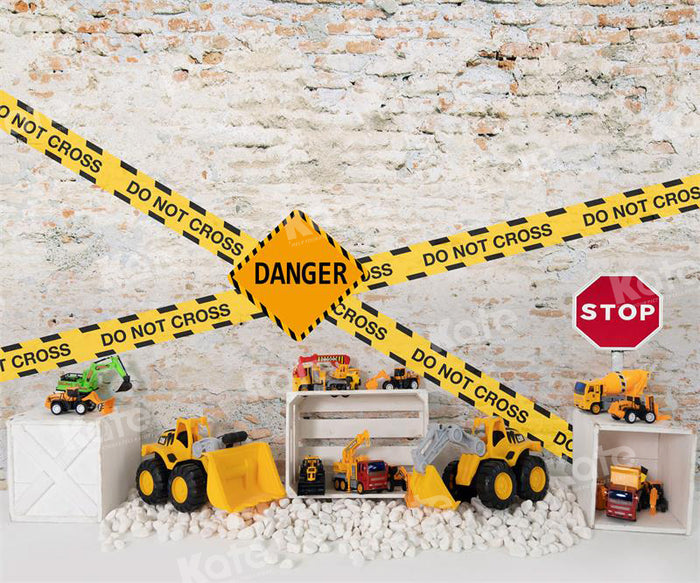 Construction Danger Zone Kids Backdrop