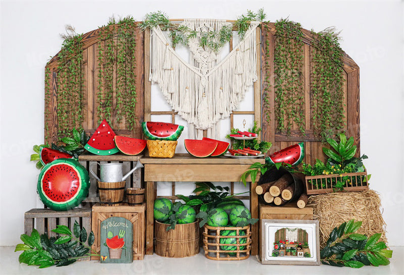 Rustic Watermelon Garden Party Backdrop