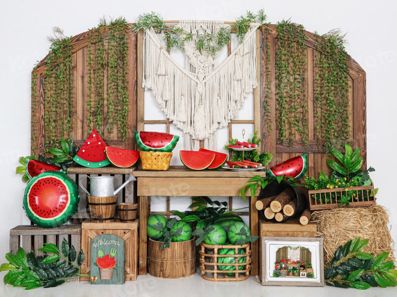 Rustic Watermelon Garden Party Backdrop