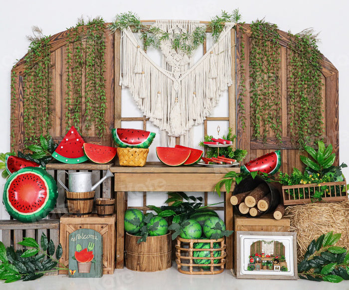 Rustic Watermelon Garden Party Backdrop