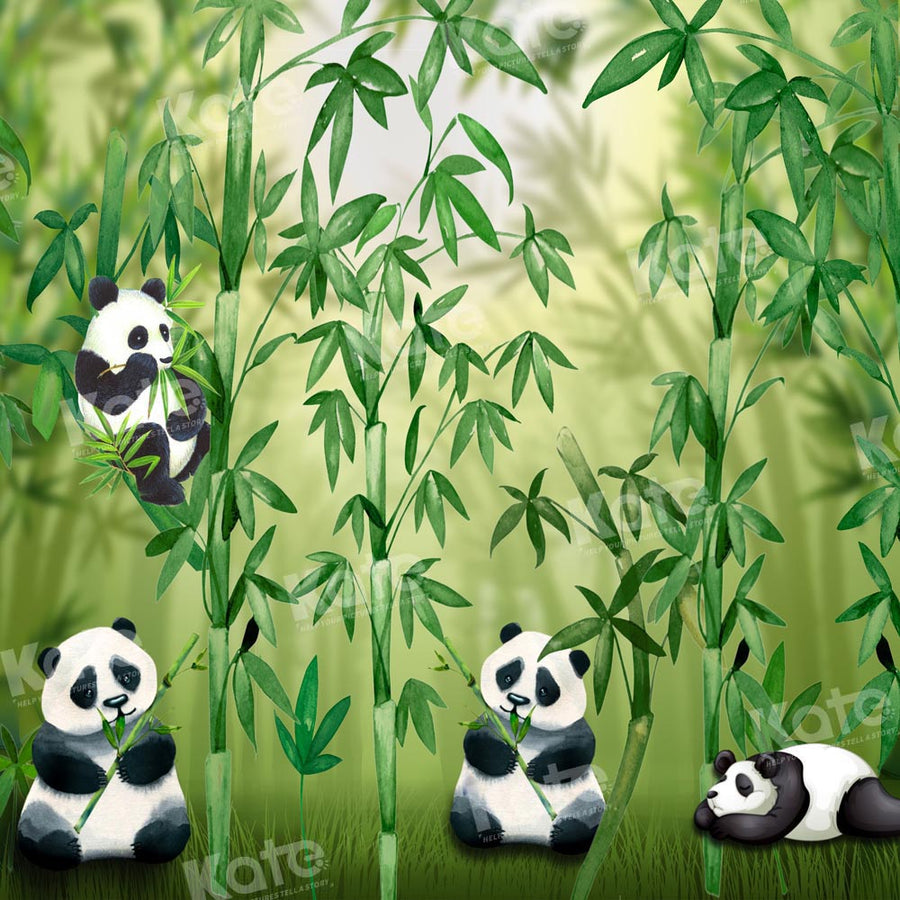 Whimsical Bamboo Forest Panda Backdrop