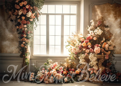 Elegant Vintage Floral Window Backdrop