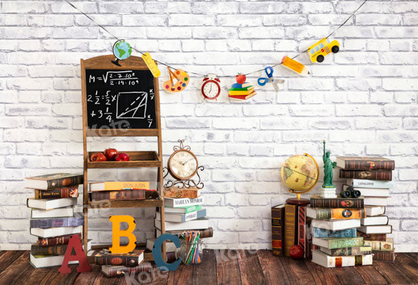 Kate Back to School White Wall Backdrop for Photography