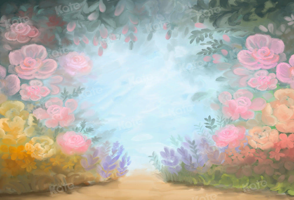 Enchanting Pastel Floral Garden Backdrop