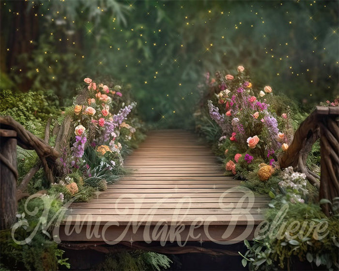 Enchanted Garden Wooden Bridge Backdrop