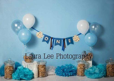 Blue Cookie Party Celebration Backdrop