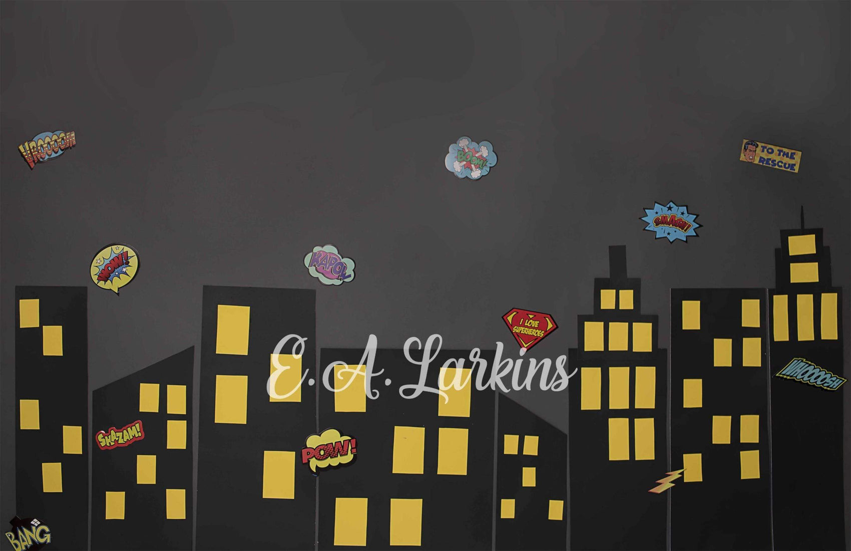 Urban Hero Cityscape Kids Photo Backdrop
