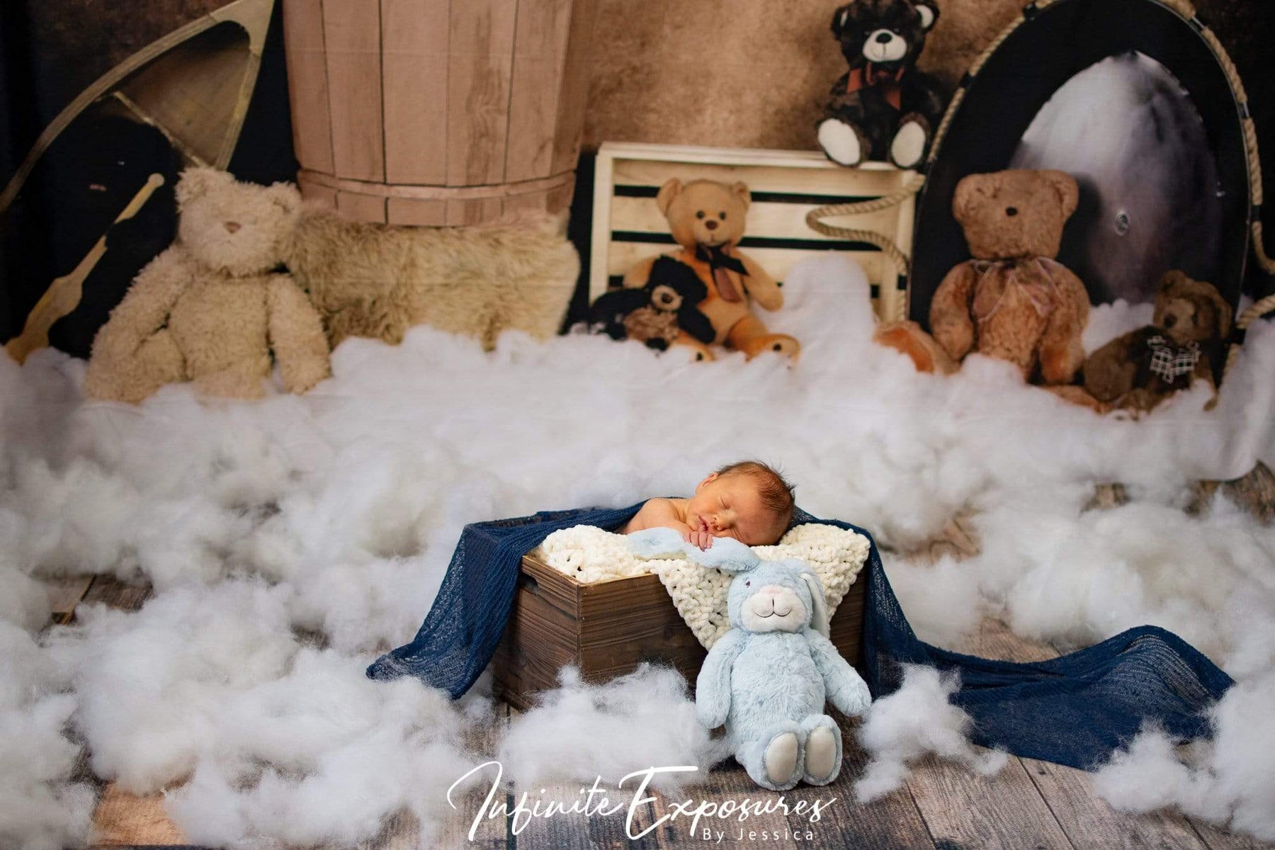 Cozy Vintage Teddy Bear Photography Backdrop