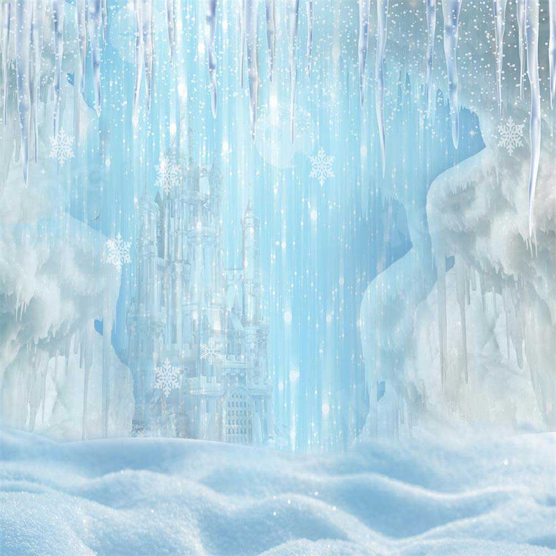 Kate Winter Ice Frozen Snow Castle/Christmas Backdrop Designed By Jerr