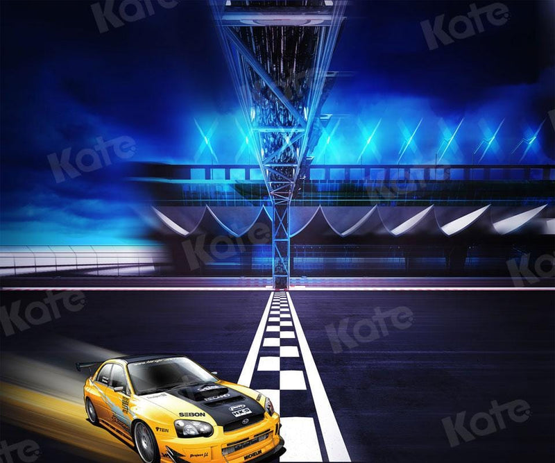 Racing Speedway Night Thrill Backdrop