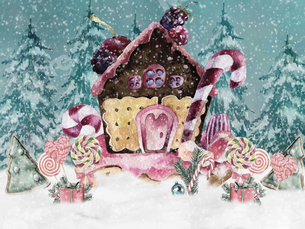 Winter Candy Wonderland Gingerbread Backdrop