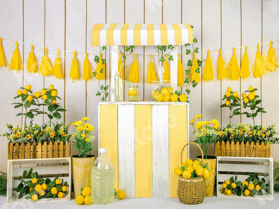 Sunny Citrus Lemonade Stand Backdrop