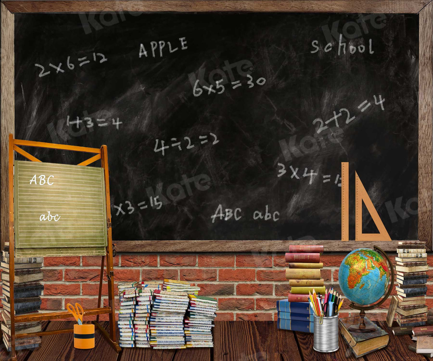Classic Classroom Chalkboard Learning Backdrop
