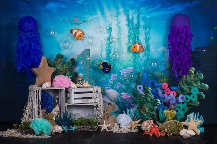 Underwater Fantasy First Birthday Backdrop