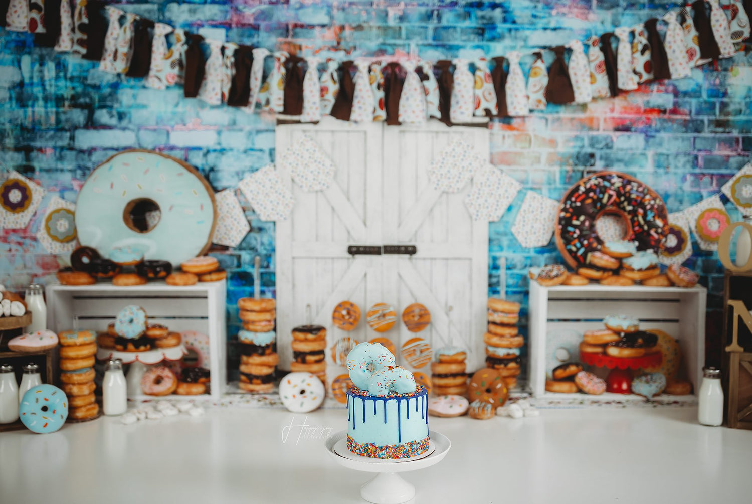 Vibrant Colorful Donut Celebration Backdrop