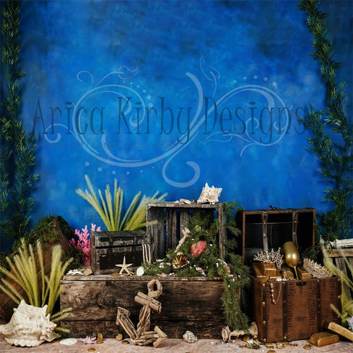Oceanic Treasure Chest Themed Backdrop