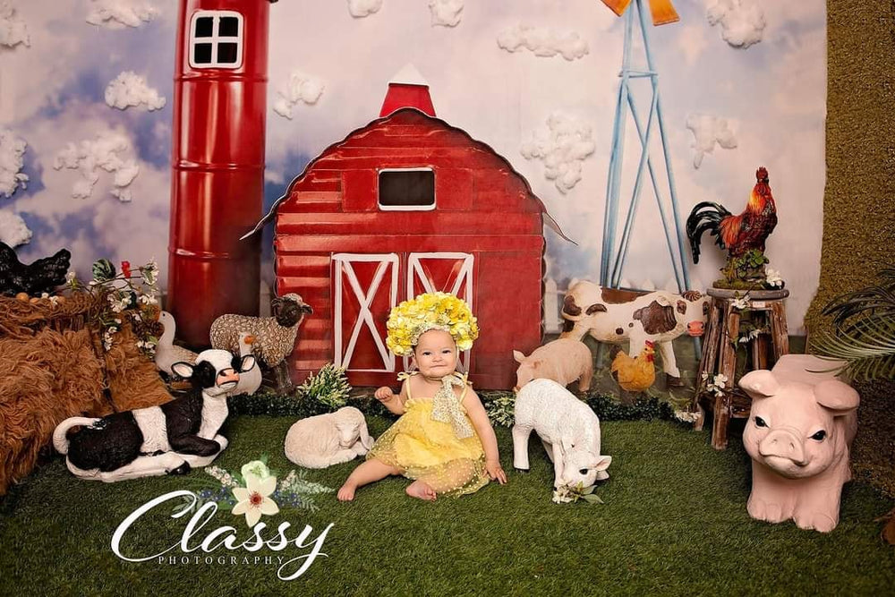 Rustic Farmstead Vintage Kids Backdrop
