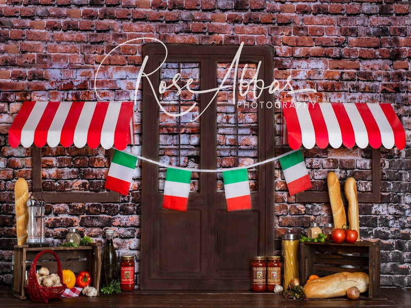 Rustic Italian Street Market Backdrop
