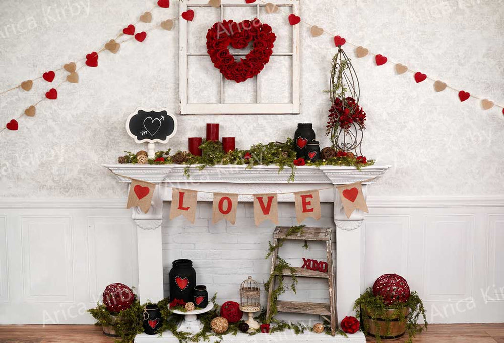 Romantic Rustic Love Heart Backdrop